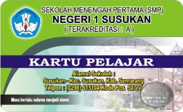 Cetak Kartu Pelajar (Kartu OSIS) Digital Multi Fungsi :: Man jadda Wajada